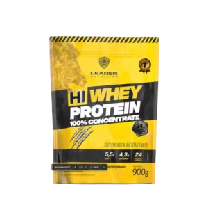 HI-PROTEIN 100% WHEY CONCENTRADO - SACO / 900G - MORANGO / LEADER ...