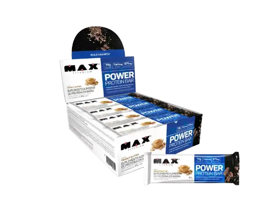 POWER PROTEIN BAR - DISPLAY 8UN - 90G - PEANUT BUTTER MAX TITANIUM - NE ...