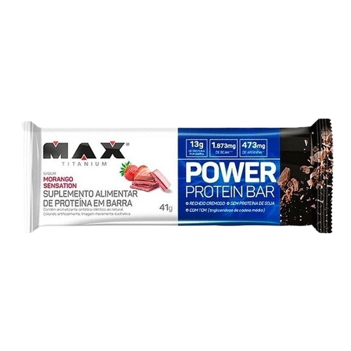 UNIDADE - POWER PROTEIN BAR 90G - MORANGO SENSATION MAX TITANIUM - NE ...